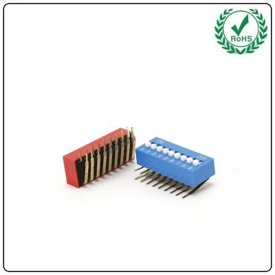 China Surface Mount 4 Position Dip Switch 2.54mm Raised Recessed Actuator for sale