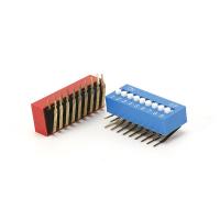 China Surface Mount 4 Position Dip Switch 2.54mm Raised Recessed Actuator for sale