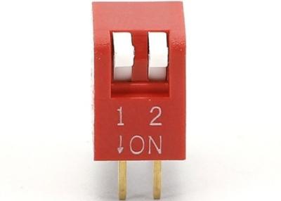 China Dial Code Dp-2 Red Case Golden Pins DIP Switch 8 Position 5P for sale