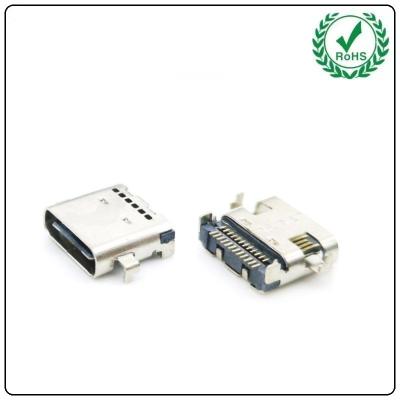 China USB-31S-F-04B 3.5A Current 24P USB 3.1 Type-C Female Receptacle Socket Right Angle PCB SMT Dual Row Tab Type C Female for sale