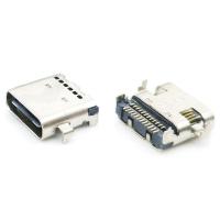 China USB-31S-F-04B 3.5A Current 24P USB 3.1 Type-C Female Receptacle Socket Right Angle PCB SMT Dual Row Tab Type C Female for sale