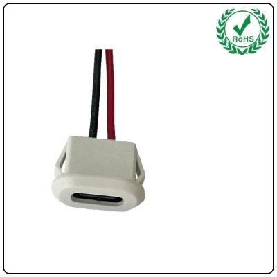 China USB-20C-F-06F12L Snap In Panel Mounting USB Type C Female Connector Wire Extension for sale