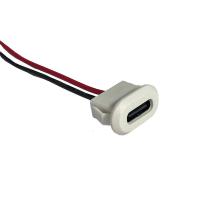 China USB-20C-F-06F12L Snap In Panel Mounting USB Type C Female Connector Wire Extension for sale