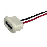China USB-20C-F-06F12L Snap In Panel Mounting USB Type C Female Connector Wire Extension for sale