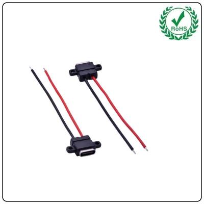 China USB-20C-F-06F10L Screw Mount USB Type C Connector for Charging for sale