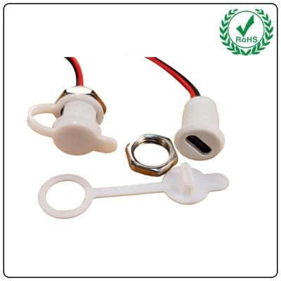 China Custom Threaded Panel Mount USB Type C Female Connector Cable Assembly USB C Charging Socket for sale