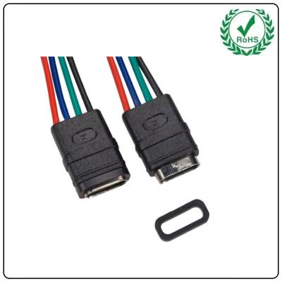 China Threaded Panel Mount USB Type C Female Connector Cable Assembly for sale