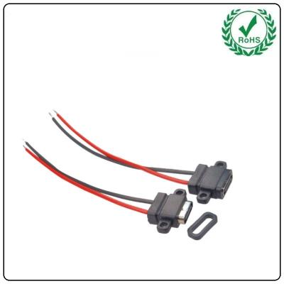 China Screw Hole Panel Mount USB Type C Female Connector USB-20C-F-06F10L for sale