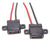China Screw Hole Panel Mount USB Type C Female Connector USB-20C-F-06F10L for sale
