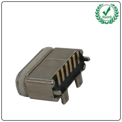 China Waterproof Vertical USB Type C Socket , 6P SMD USB C Receptacle for sale