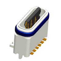 China Waterproof Vertical USB Type C Socket , 6P SMD USB C Receptacle for sale