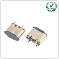 China USB-31C-F-01BS02 H6.5 USB 3.1 Type C Female Socket Right Angle PCB SMT Dual Row Tab for sale