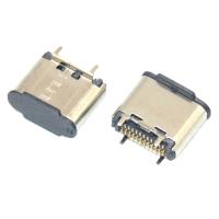 China USB-31C-F-01BS02 H6.5 USB 3.1 Type C Female Socket Right Angle PCB SMT Dual Row Tab for sale
