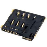 China Micro Sim Card Adapt Push Push SMT Type H=1.35 6 Pin Slot Socket Connector for sale