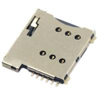 China Micro Sim Card Adapt Push Push SMT Type H=1.35 6 Pin Slot Socket Connector for sale