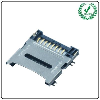 China TF / Micro SD Card Socket Flip Type SMT Internal Welding 8P 1.5H / 1.8H for sale