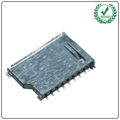 China 2.5mm Pitch 2.8H 9pin SD Memory Card PCB SMT Type Connector Push Pull Type for sale