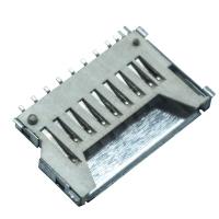 China 2.5mm Pitch 2.8H 9pin SD Memory Card PCB SMT Type Connector Push Pull Type for sale