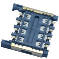 China Push Pull Type Micro Sim Card Connector 2.4H 6Pin / 8Pin for sale
