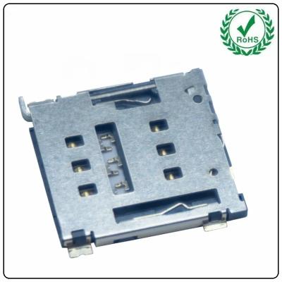 China Intelligent Equipment Memory Nano Sim Card Connector 6Pin H1.5mm With Detect for sale