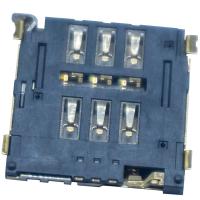 China Intelligent Equipment Memory Nano Sim Card Connector 6Pin H1.5mm With Detect for sale