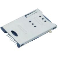 China Push Push Type 6+2 Pin Smart Card Socket With Switch Diagonal Column Connector for sale