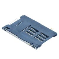 China Mobile Phone 6 Pin Sim Card Adapter Push Push SMT SMD Type With Tray for sale