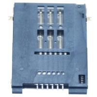 China Mobile Phone 6 Pin Sim Card Adapter Push Push SMT SMD Type With Tray for sale