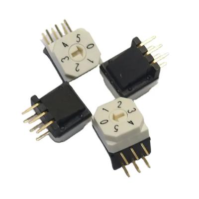 China IP67 3x3 Right Angle Type Square 6 Pines Digital Code Rotary Switch Dip Changeover for sale