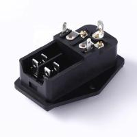China LZ-14-F10 10A 250V 3 Pin IEC320 C14 AC Inlet Male Plug Power Socket With Fuse Switch for sale
