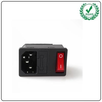 China LZ-14-F16 IEC320 Ac Power Socket With Fuse Holder And Rocker Switch Inlet for sale