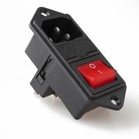 China AC Power Connector Inlet Socket LZ-14-F14 C14 10A 250V 3 Pin Plug Toggle Switch Wiring SDK for sale