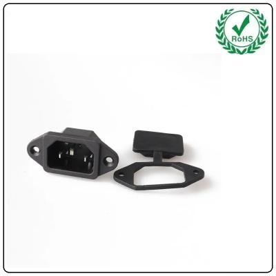 China Lz-14-1 Ac Power Socket Iec C14  3 Solder Pin Male  10a 15a Rating 250vac Rating for sale