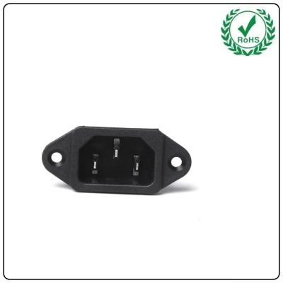 China LZ-14-1 100% New Good Quality AC 250V 10A Audio Black 3 Pins IEC320 C14 Inlet Power Plug Socket Set for sale