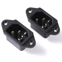 China LZ-14-1 100% New Good Quality AC 250V 10A Audio Black 3 Pins IEC320 C14 Inlet Power Plug Socket Set for sale