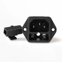 China High Quality 4 Pin AC Inlet Power Plug Socket Male Female Socket Connector With Fuse With CCC/KC/CE/UL Certification for sale