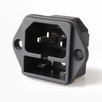 China High Quality 4 Pin AC Inlet Power Plug Socket Male Female Socket Connector With Fuse With CCC/KC/CE/UL Certification for sale