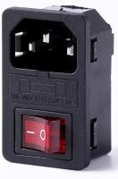 China AC Power Socket Inlet Electrical Plug C8 Type Connector with rocker switch for sale