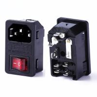 China AC Power Socket Inlet Electrical Plug C8 Type Connector with rocker switch for sale