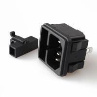 China Ac Power Socket With Fuse 3pin Inlet Panel Mount Connector LZ-14-F2-3P 10A 250V Electrical Outlet Connection Electric Us for sale