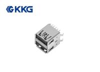 China Double Female Usb Connector With Flanging Black Core Iron Shell for sale