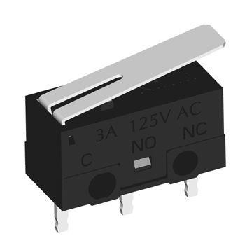 China Computer 3A 125V Micro Momentary Switch With Lever for sale