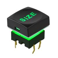 China 15x15 LED Push Button Switch 30mA 30VDC With Sculptured Cap for sale