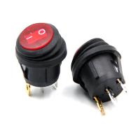 China Round 12V On Off Red LED Rocker Switch For Car / Boat for sale