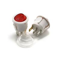 China Car Dash Boat Rocker Switch 3 Pin T85 Round Illuminated With Red Green Blue Led Light for sale