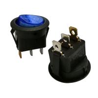 China Car Dash Boat Rocker Switch 3 Pin T85 Round Illuminated With Red Green Blue Led Light for sale