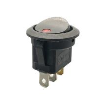 China Car Dash Boat Rocker Switch 3 Pin T85 Round Illuminated With Red Green Blue Led Light for sale