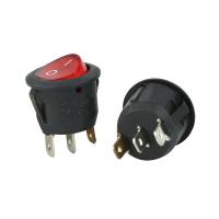 China Car Dash Boat Rocker Switch 3 Pin T85 Round Illuminated With Red Green Blue Led Light for sale