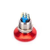 China Emergency Momentary Off Push Button Switch Red Mushroom Cap 6Pin for sale