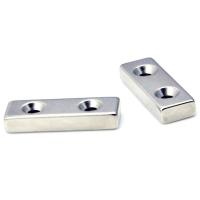 China ODM Anti Oxidation Rustproof Silver Flexible Rectangular Countersunk Hole Rare Earth Permanent Magnets 20mm for sale